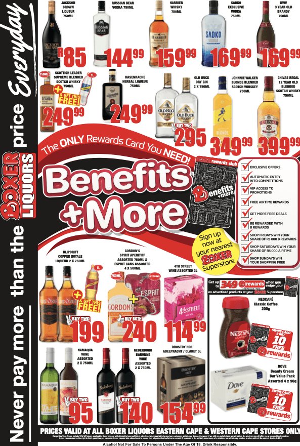 Boxer Liquor Specials today in the EC: Valid till October 10, 2024 ...
